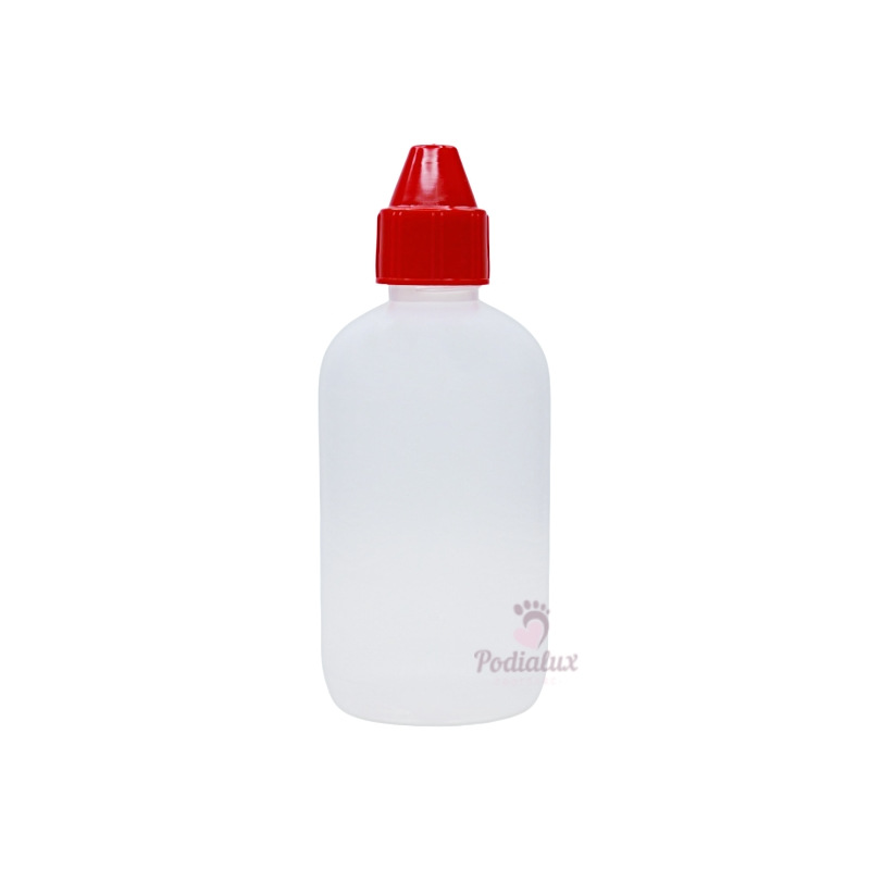 Red cap bottle with dropper